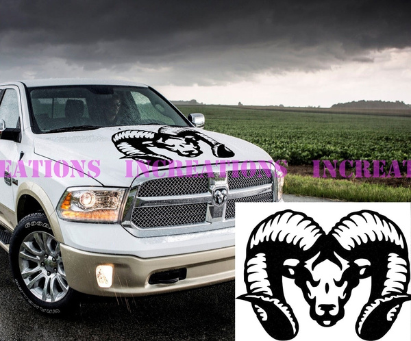 Universal Hemi Dodge Ram Head Hood Truck Decal Mopar Stickers Racing ...