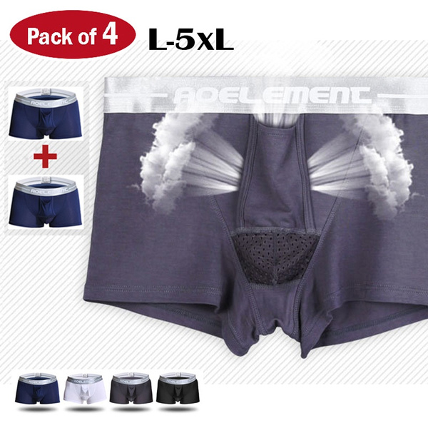 Mens Boxer Briefs Underwear – 4-Pack Men’s Underwear – Pouch Boxer Briefs with Fly and Built-in ...