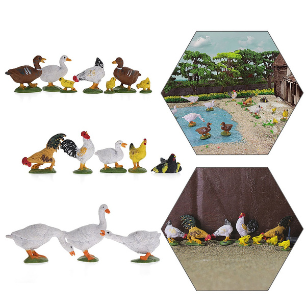 Model Train Painted 1:43 PVC Farm Animals O Scale Domestic Fowl Model ...