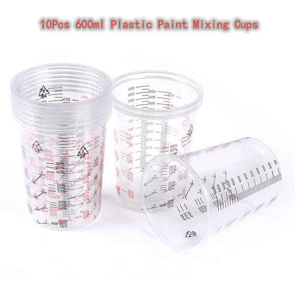 10Pcs 600ml Plastic Paint Mixing Cups Mixing Pot Paint Mixing ...