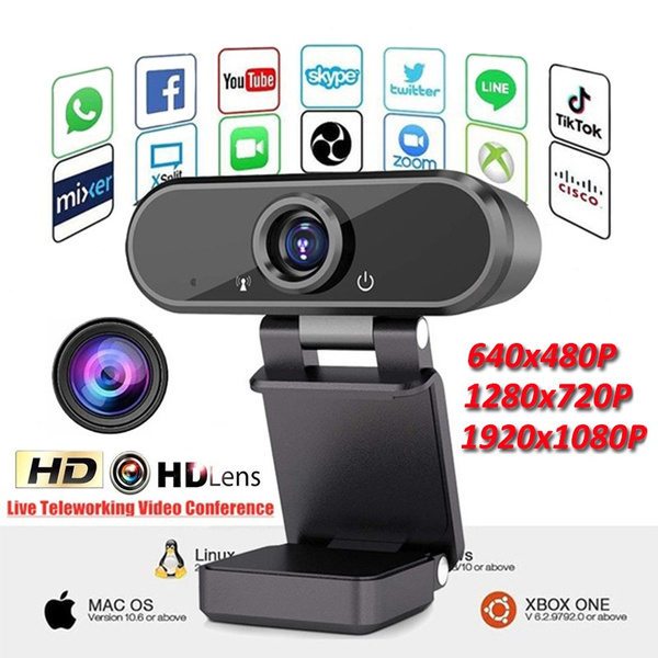 1080P Full HD Webcam Autofocus 90 ° Angle of View Web Camera Built-in ...