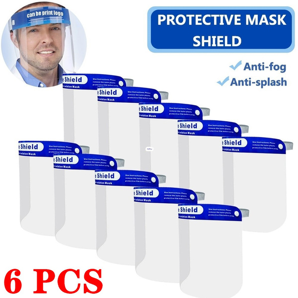6/1Pcs Face Shield Transparent Adjustable Full Face Clear Protective ...