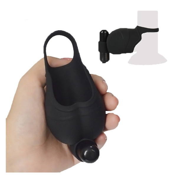 Silicone Testicle Massager Vibrating Scrotum Sleeve Delay Ejaculation