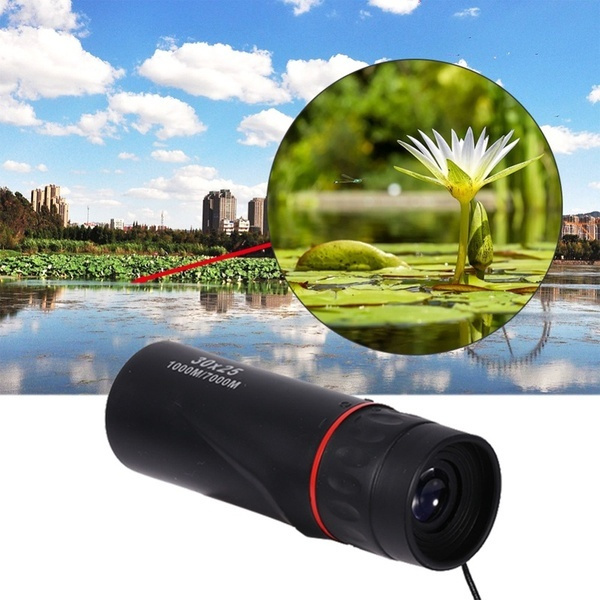 30x25HD Mini Portable Focus Telescope Optical Monocular Low Night ...