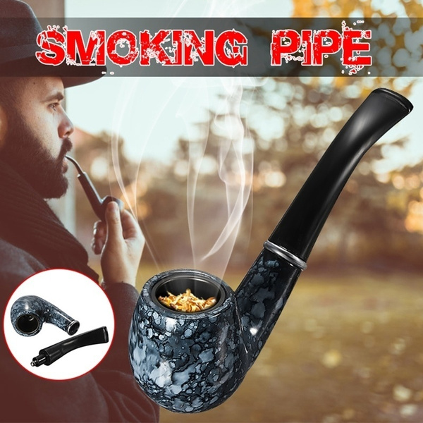 Fashion Marbleized Resin Smoking Pipe Handle Tobacco Cigarettes Cigar ...