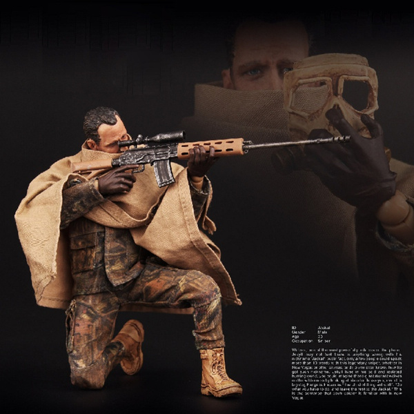 15cm 1/12 Action Figure Realistic Headsculpt DIY Handmade Sniper Jackal ...