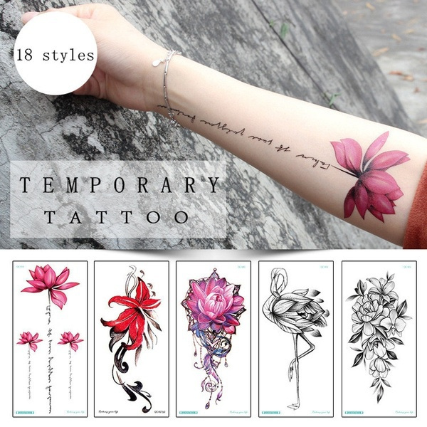Waterproof Sweat Disposable Tattoo Sticker Flowerbow Temporary Tattoo ...