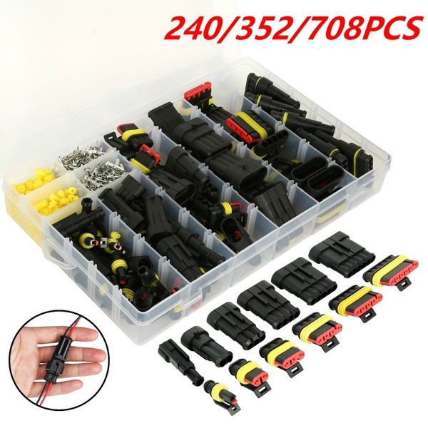 240/352/708pcs 1-6 Pin Way Waterproof Electrical Wire Connector Plug ...