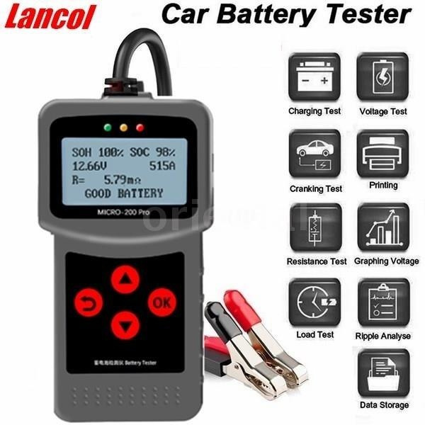 12V Car Motorcycle Battery Tester SAE CCA JIS Digital Battery Analyzer ...
