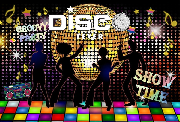 Disco Backdrops Portrait Background 90s Birthday Show Time Poster ...
