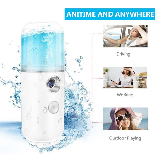 Portable USB Rechargeable Nano Mister Humidifier Mini Face Sprayer ...