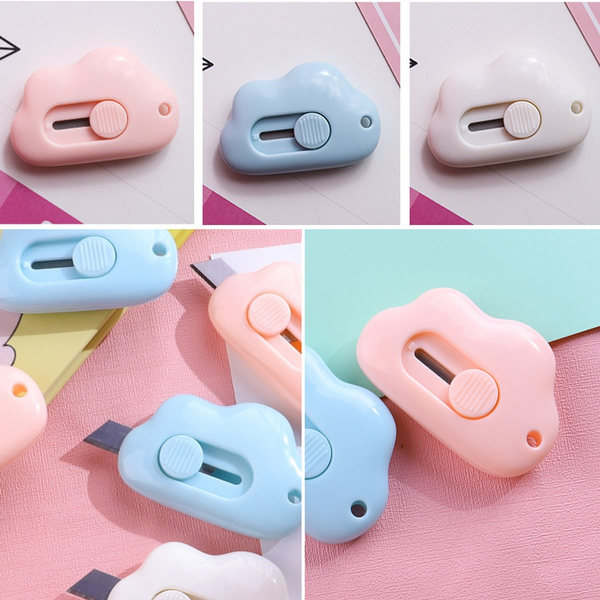 Cute Cloud Color Mini Portable Utility Knife Paper Cutter Cutting Paper ...