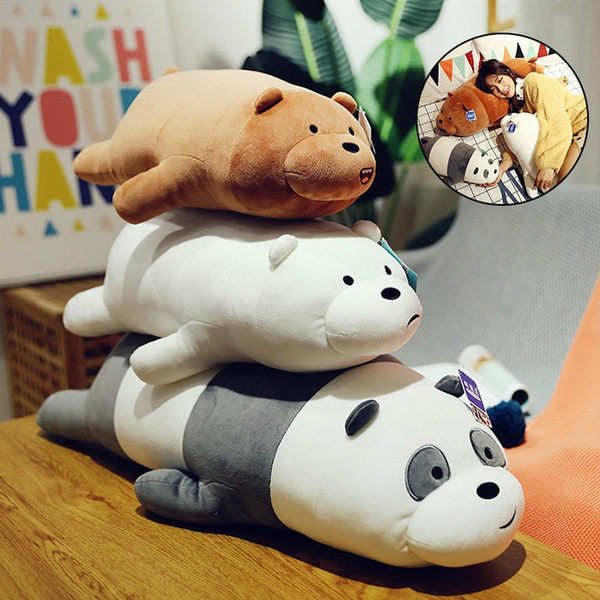 2020 New We Bare Bears Plush Toy Children's Doll Lying Position Bear ...