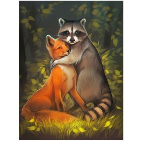 Diamond Painting Raccoon Full Diamond Embroidery Animals Pictures Of ...