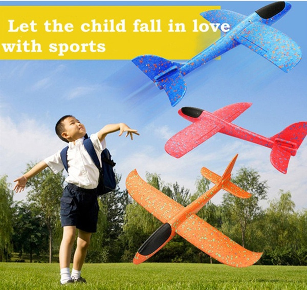 35/48cm Hand Throw Aircraft Stunt Swing Children Toy Foam Glider ...