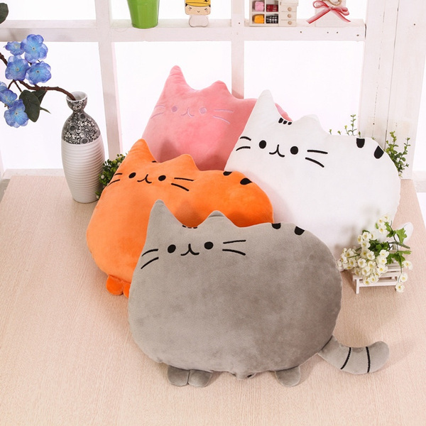 Cartoon Cat Pillow Chubby Cat Back Pillow, Cute Pillow | Wish