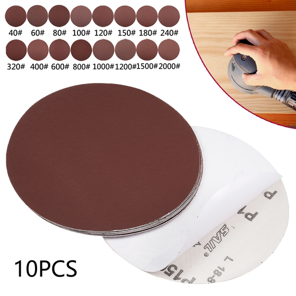 10pcs 6-inch PSA Sanding Disc, Adhesive-Backed Sanding Sheets Aluminum ...