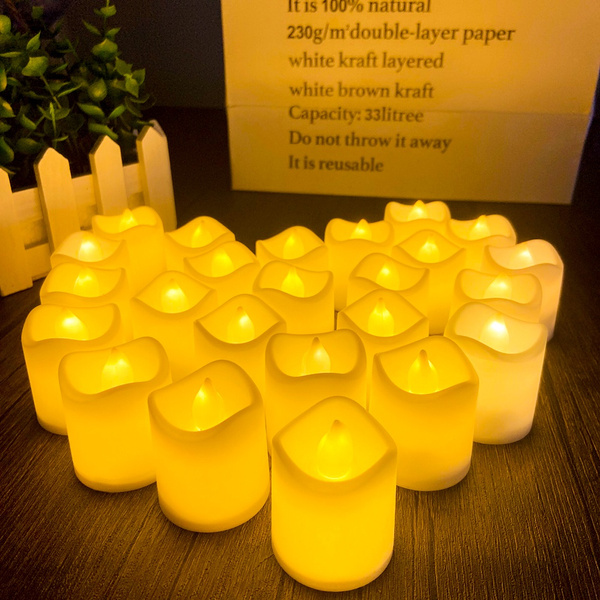 24PCS/48PCS Flameless Realistic Bright Led Candle Lights Battery ...