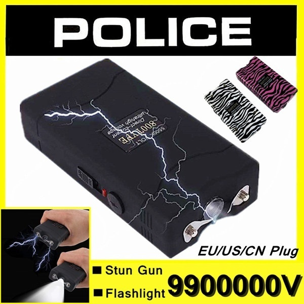 Hand-Held Mini Stun Gun Rechargeable Self Defense Electric Shocker with ...