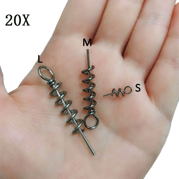 20pcs/lot Assist Soft Baits Hook Lures Pin Spring Twist Fixed Lock ...