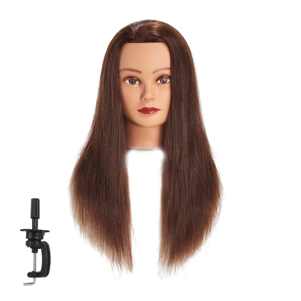 Human Hair Training Head Hair Practice Manikin Head With Hair Clamp ...