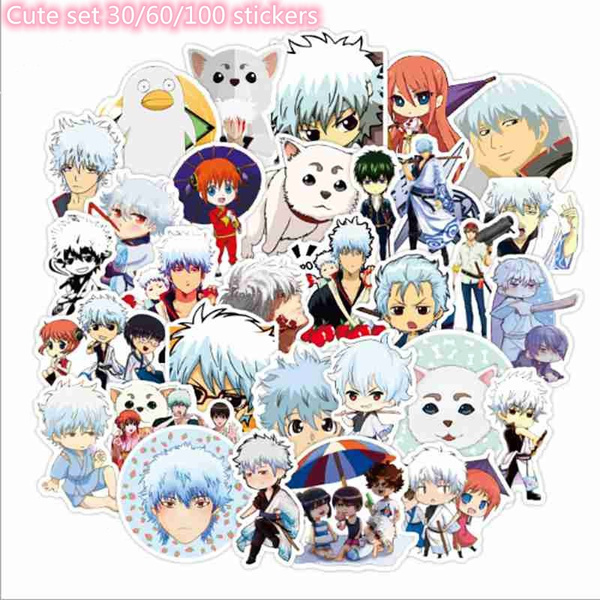 New 30/60/100PCS Japanese Anime Gintama Graffiti Sticker PVC Waterproof ...