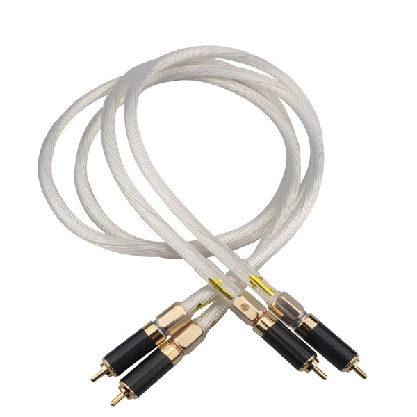 Fever Audio Cable 5NOCC Single Crystal Silver HiFi RCA Cables Carbon ...