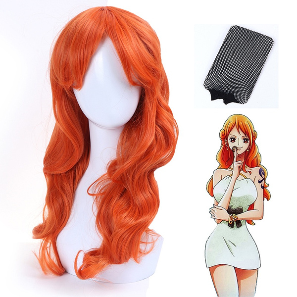 32" One Piece Nami Wig Orange Curly Synthetic Hair Wave Hair Cosplay | Wish