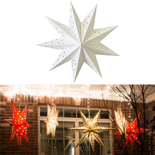 2pcs DIY Hanging 3D Paper Star Christmas Ornaments Paper Lantern ...