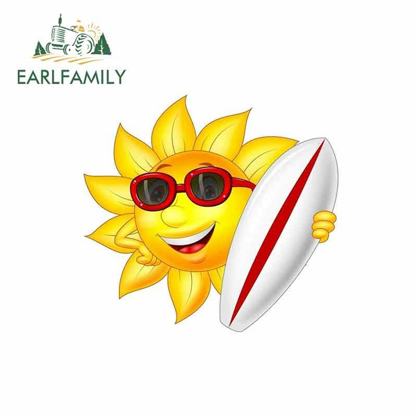EARLFAMILY 13cm x 12cm for Surf Board Sun Funny Car Stickers Vinyl ...