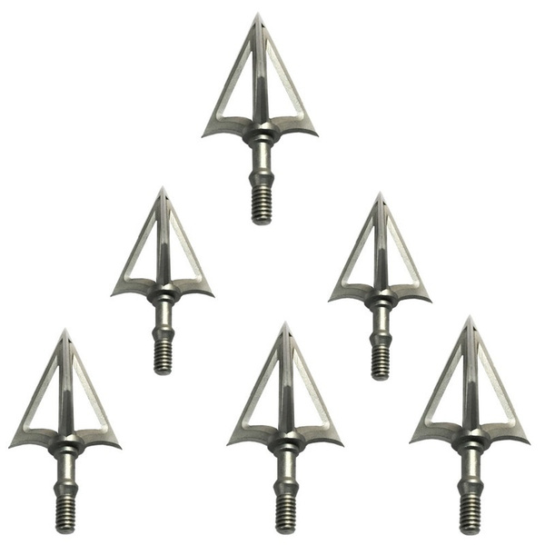 Archery Fixed 3 Blades Broadhead Arrowhead 100 Grain Stainless Steel ...