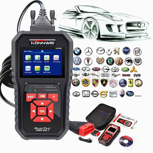 KONNWEI KW850 OBD2 Auto Diagnostic Scanner Universal OBD Car Diagnostic Tool ODB2 Check Engine ...