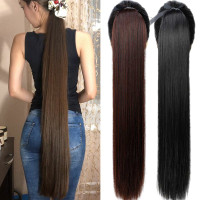 45/55/65cm Long Straight Clip-in Ponytail Wig Ponytail Hair Wig with ...