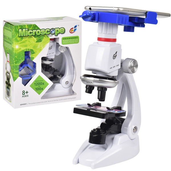 100X 400X 1200X Microscope Compound LED Student Science Lab Kit with Phone Holder | Wish