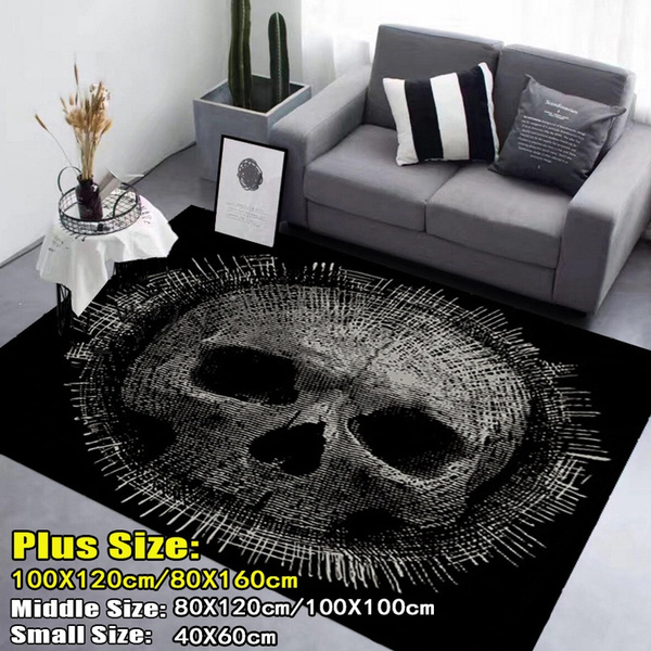 3D Printed Skull Area Rugs Carpet for Living Room Bedroom Non-slip ...
