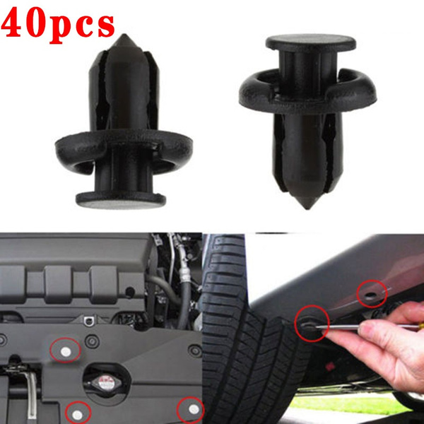 40 Pcs Car Auto Plastic Rivets Fastener Fender Bumper Push Pin Clips