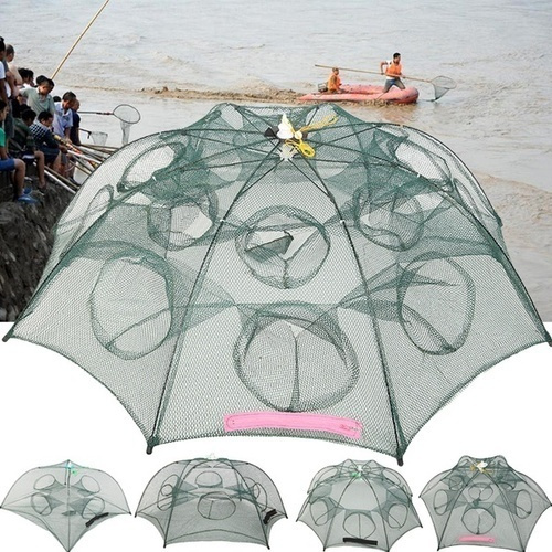 Automatic Fishing Net Folding Portable Fish Baits Cast Minnow Shrimp ...