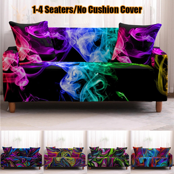 6 Colors 1/2/3/4 Seaters 3D Psychedelic Abstract Art Stretch Sofa ...
