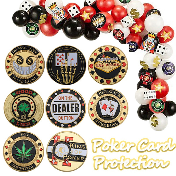 Metal Poker Card Guard Protector Gold Plated Casino Token Coin Poker ...
