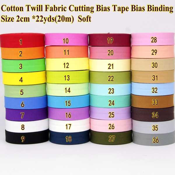 Cotton Twill Fabric Cutting Bias Tape Bias Binding Ribbon Size 2cm 3/4 ...