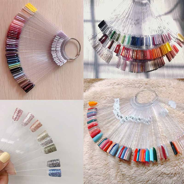 2 Set Total 100 Tips Nail Swatches Sticks Nail Art Supplies for Nail ...