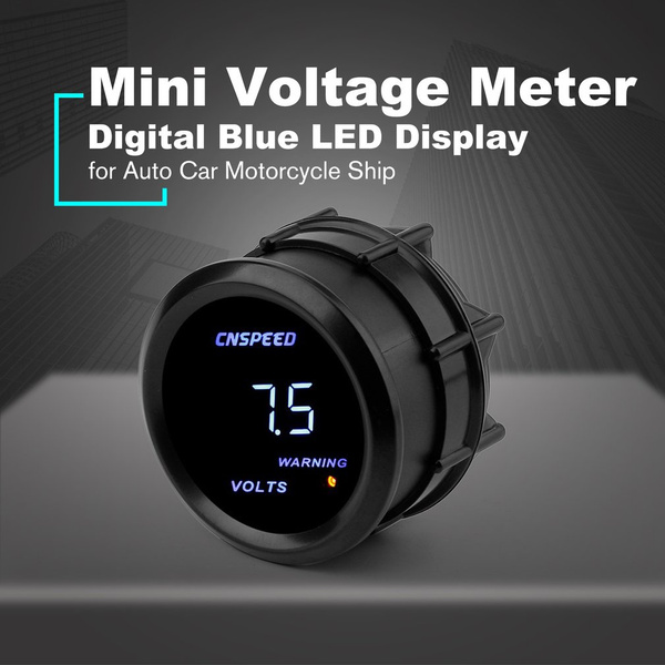 12V 52mm LED Display Digital Mini Voltmeter Voltage Meter Volt Tester ...