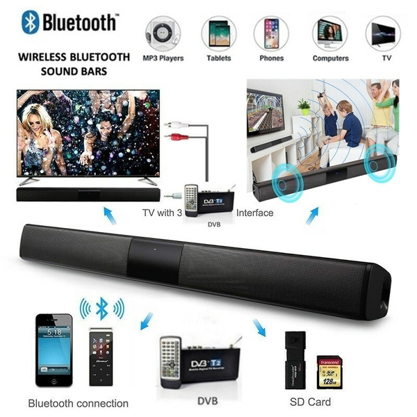 Bluetooth TV Soundbar 4 Speaker 3D Wireless Strip Stereo Surround ...