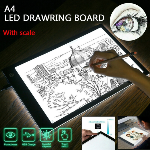 A4 USB LED Artist Tattoo Stencil Board Light Box Tracing Drawing Board ...