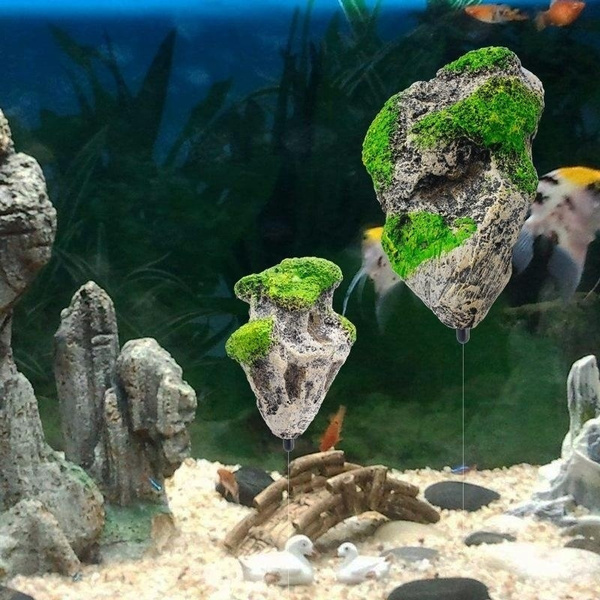 Aquarium Floating Rocks Suspended Stones Tank Underwater Landscaping ...