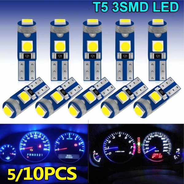 5/10pcs 12V T5 W3W 3SMD 3030 Car Dash Dashboard Lights Yellow/red/blue ... 5/10pcs 12V T5 W3W 3SMD 3030 Car Dash Dashboard Lights Yellow/red/blue ...