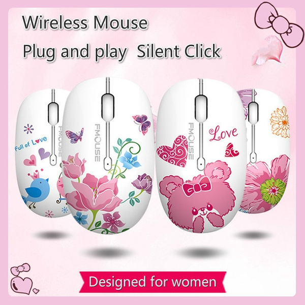women mouse Computer Accessories Usb Wireless Mouse Silent Mini Mouse 2 ...
