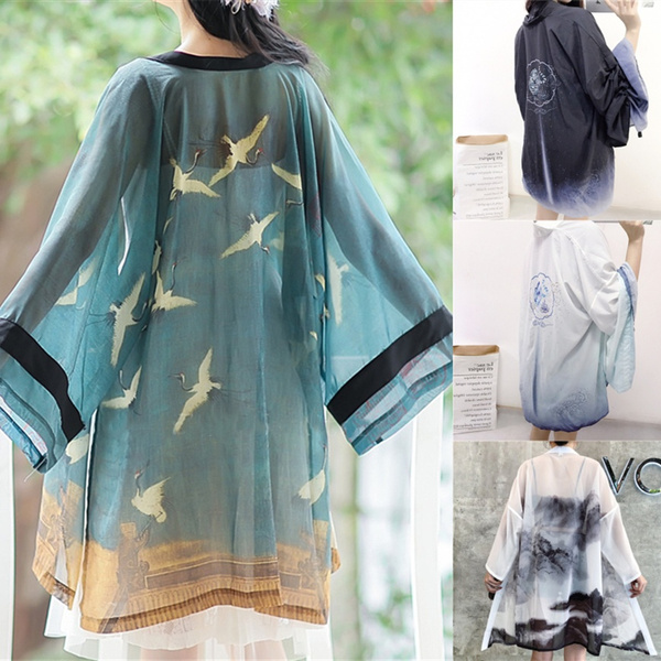 Japanese Traditional Clothes Women Summer Beach Perspective Sun ...