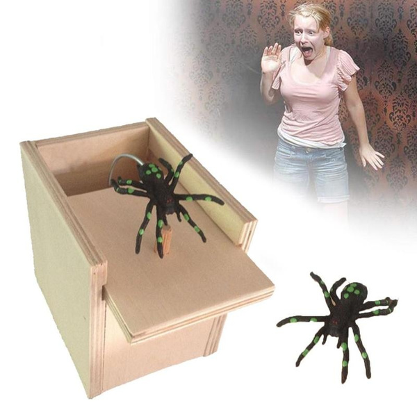 Wooden Prank Spider Scare Box Hidden In Case Trick Play Joke Terror Gag ...
