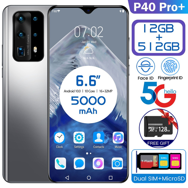 2020 NEW P40 Pro+ Smartphone with 12GB+512GB Large Memory 6.6inch Full ...